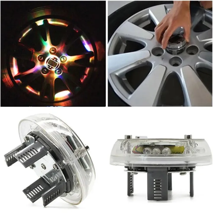 Car Rgb Solar Tire Lamp 4 Mode 12 Led Waterproof Energy Flash Wheel ...