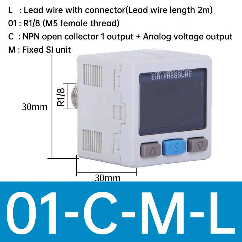 SMC Type ZSE / ISE30A / AF Pneumatic High-Precision Digital Display Pressure Electronic Switch ...