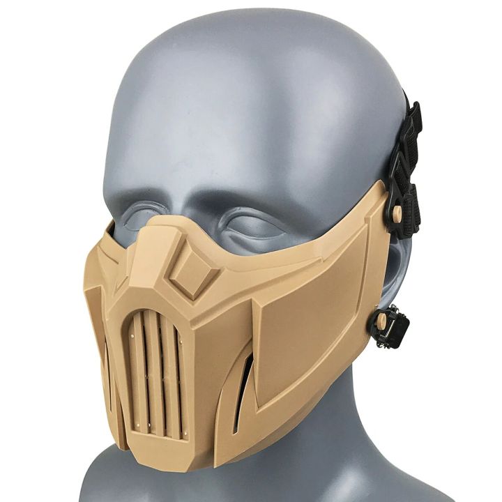 REikirc Tactical Half Face Airsoft Mask Adjustable CS Cosplay Halloween ...