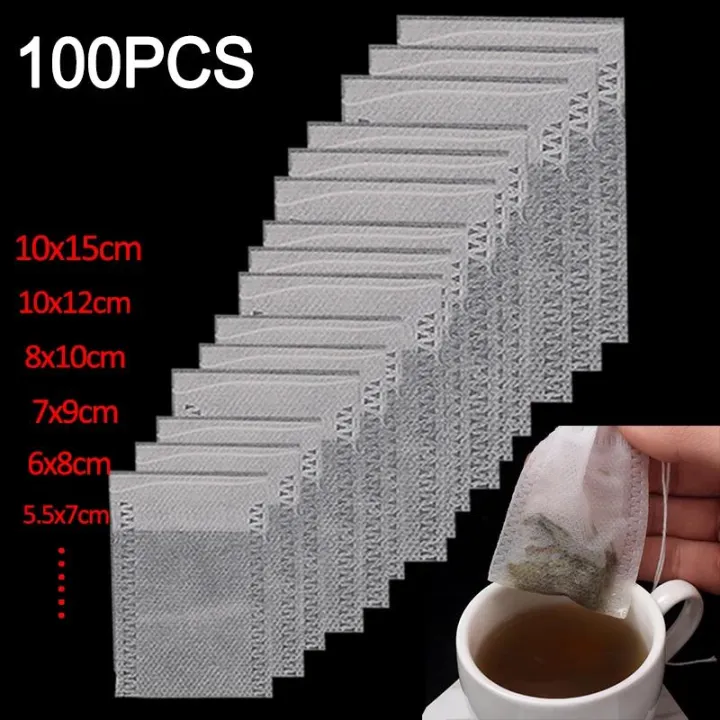 50/100PCS Disposable Tea Filter Bag Non-woven Fabric Teabags Spice ...