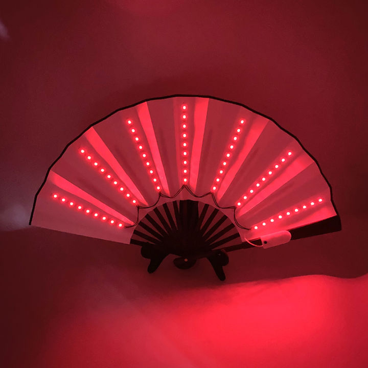 New arrival Neon Light Up Bar Foldable Hand Fan Luminous LED Rave Party ...