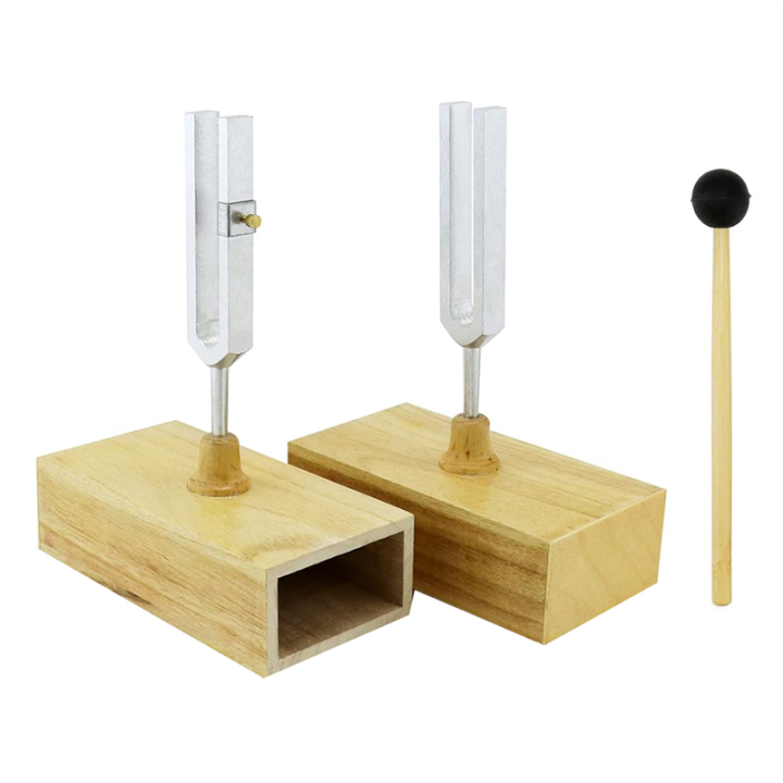 2 Piece Tuning Fork 440HZ Virbration Tuning Fork with Resonance Box ...