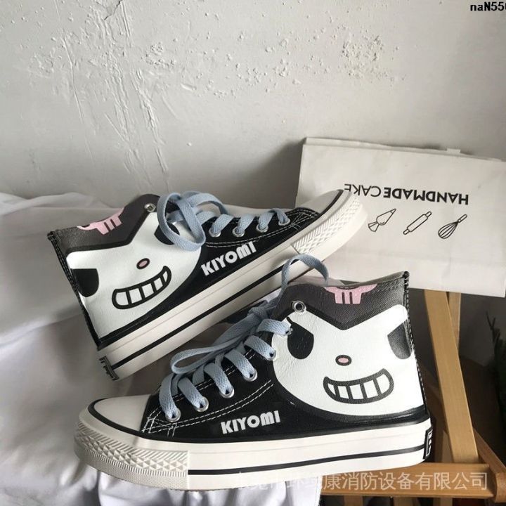 High-Top Shoes New Graffiti 2024 Clow M Summer Black Cartoon } Student ...