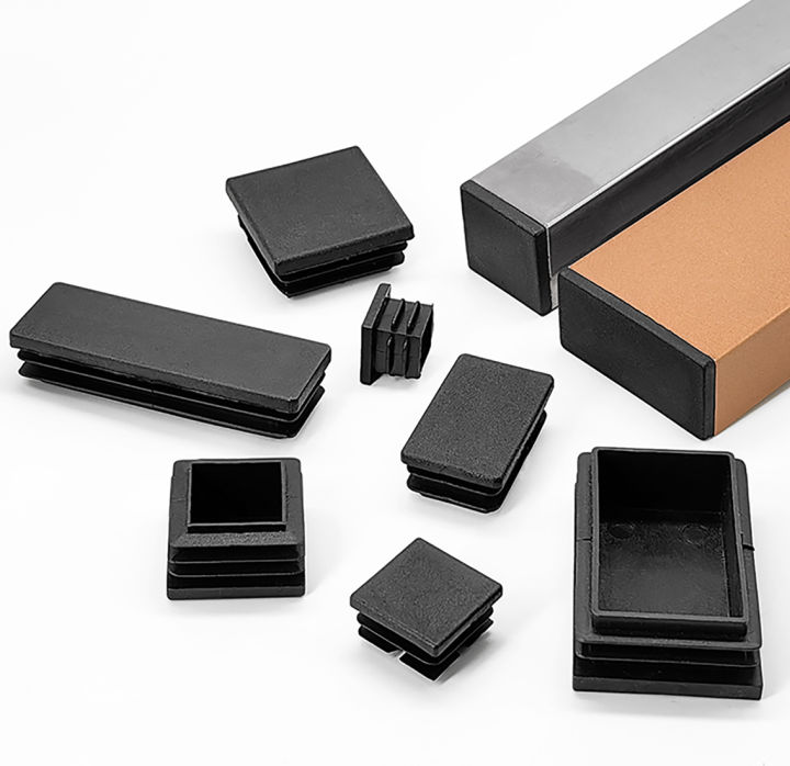 Black Rectangular Pe Plastic Blanking End Cap Inner Plug 15x40 ...