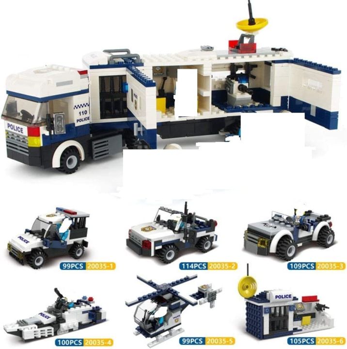 626 Pcs City Police Truck Set (Full Set) Cop Car Police Building Blocks ...