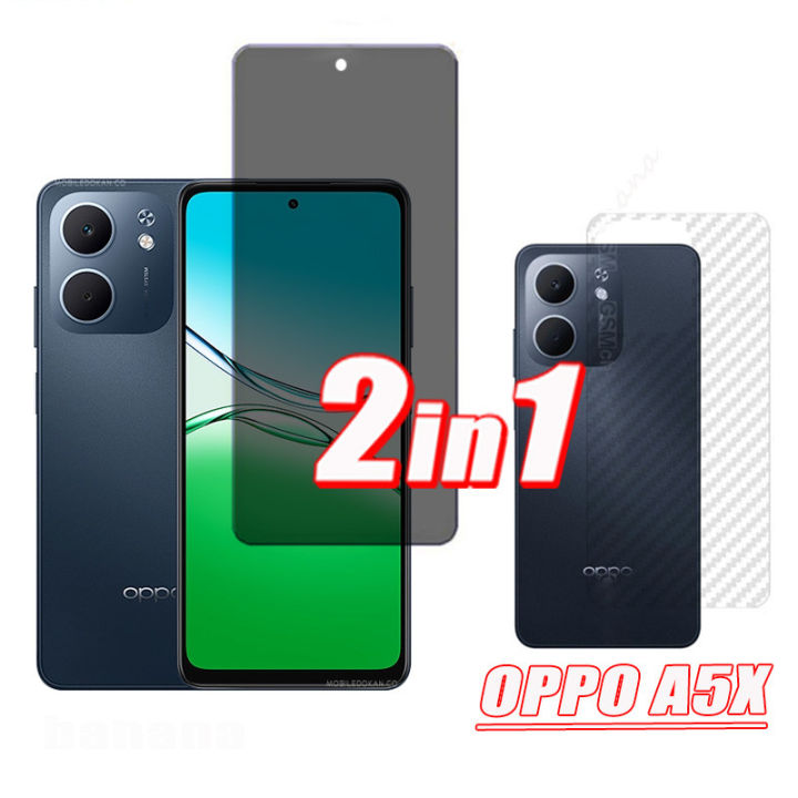 OPPO A5X Anti-Spy Tempered Glass Screen Protector For OPPO A3X A3 Pro A5 Skin Carbon back film ...
