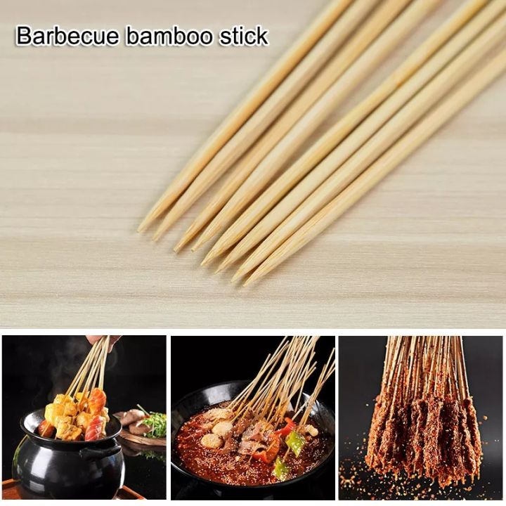 Bamboo Skewers for Grilling, BBQ, Kabobs, Crafts & Outdoor Brown Wooden ...