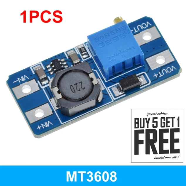 Step up converter Boost converter DC 2A Adjustable Voltage MT3608 | Daraz.lk