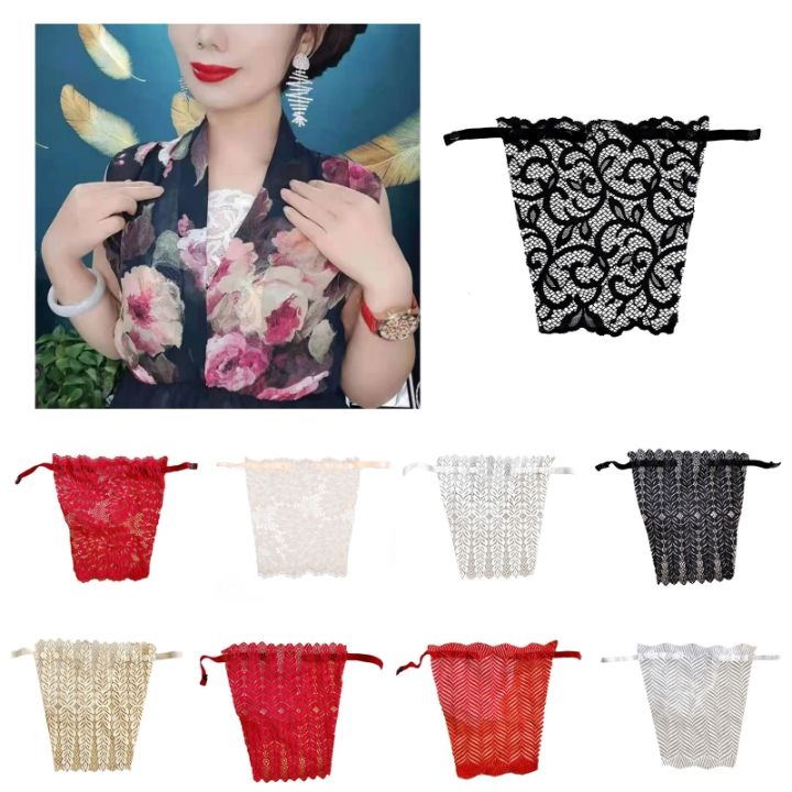 Women Summer Clip-On Floral Leaves Lace Mock Camisole Bra Insert ...