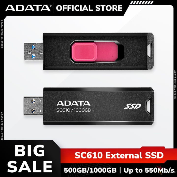 New style ADATA SC610 External SSD Hard Drive USB 3.2 Gen2 Solid State Drive 500GB 1000GB 2000GB ...