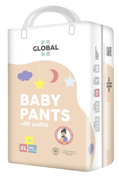 GLOBAL BABY PANTS DIAPERS XL 50pcs Jumbo pack | Daraz.lk