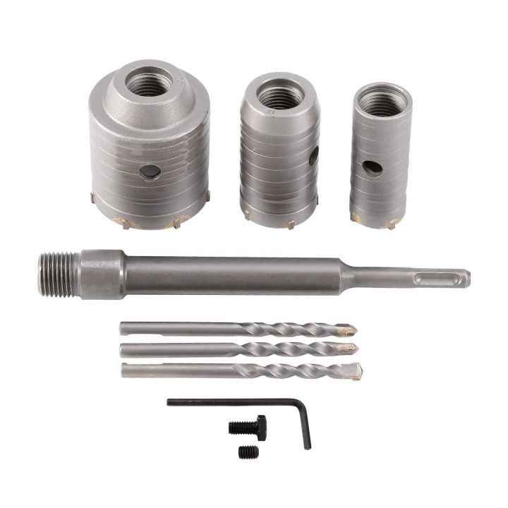 Concrete Hole Saw Kits SDS Plus Shank Wall Hole Cutter Cement Drill Bit ...