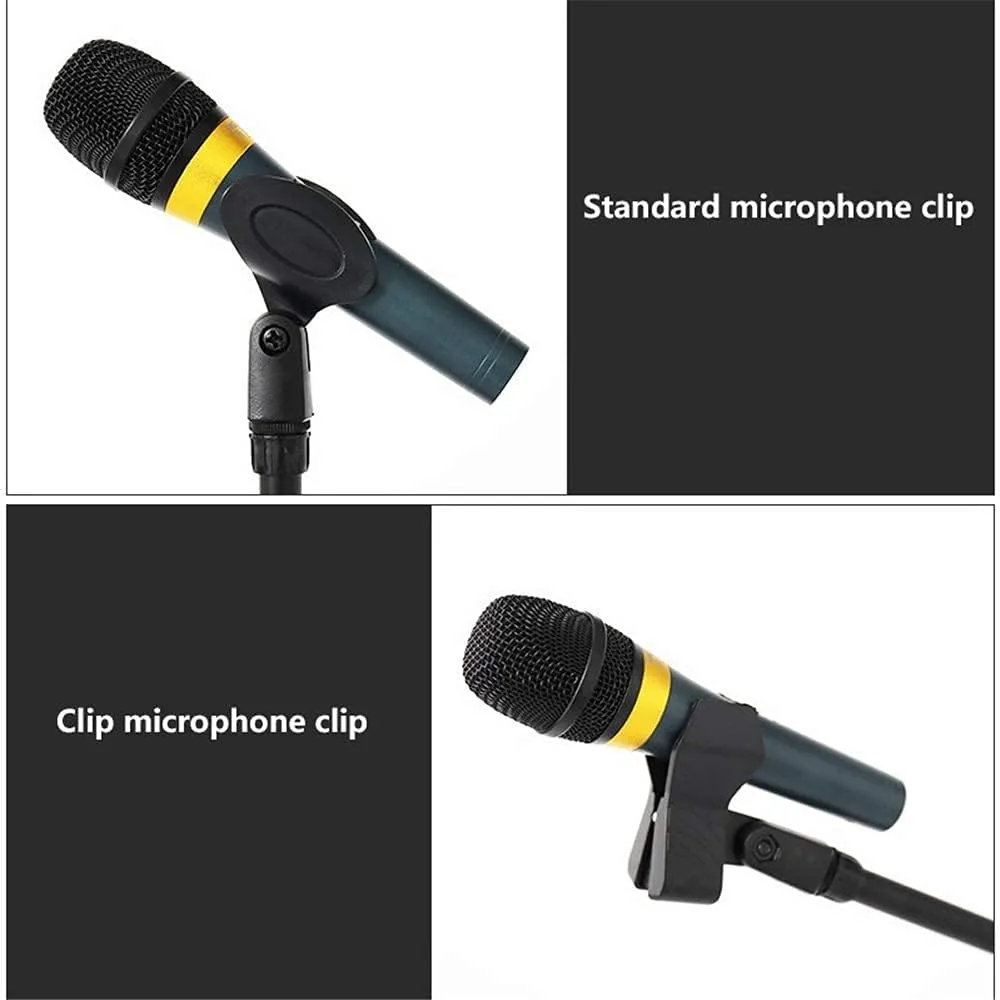 Professional Boom 2 in 1 Mic Stand Double Clip Wired Wireless Lifting ...