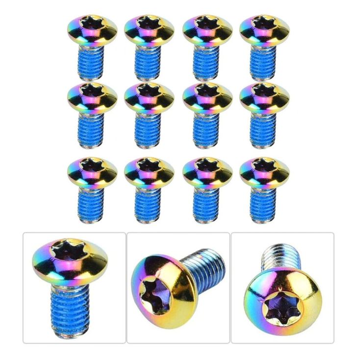 bike modified parts 12 Pcs Colorful PRO Oil Slick Stainless Disc Brake ...