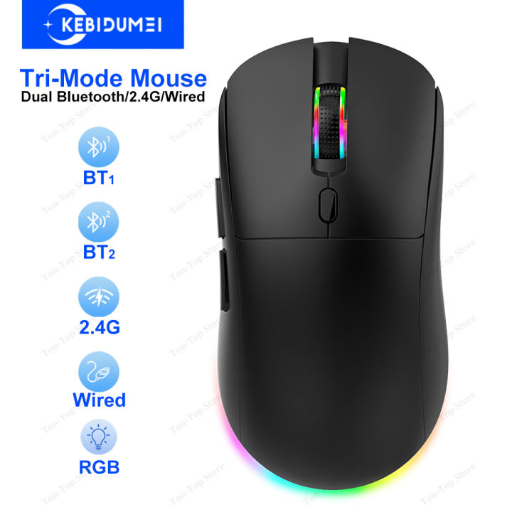 Dual Bluetooth 5.3 Mouse 2.4G Wireless Mouse USB Wired Mouse Tri-mode ...