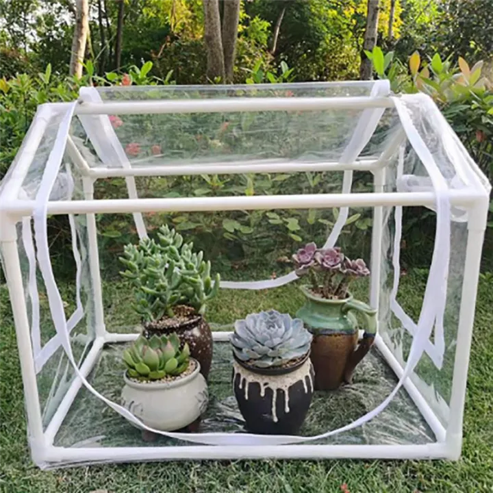 Portable Greenhouse Mini Gardening Rain Cover with Shelves Front Door ...