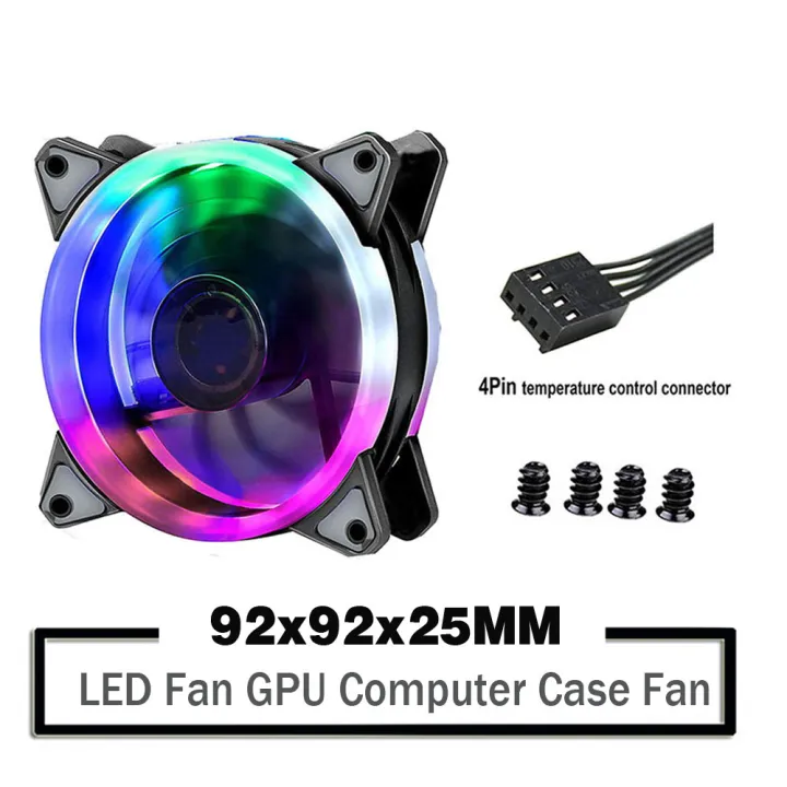 9cm 92mm LED Fan 90mm 4PIN 3PIN PC Desktop Computer Case Cooling Cooler ...
