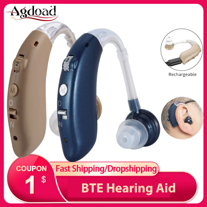 Agdoad BTE Digital Hearing Aid Rechargeable Left Right Ear Sounds ...