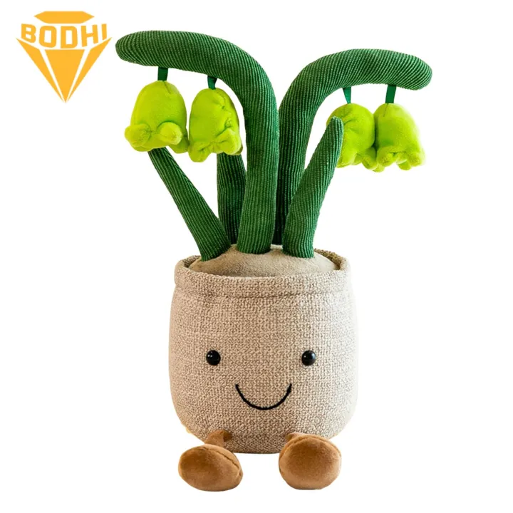 Desktop Plush Decor Doll Adorable of the Valley Flower Pot Stuffed Toy ...