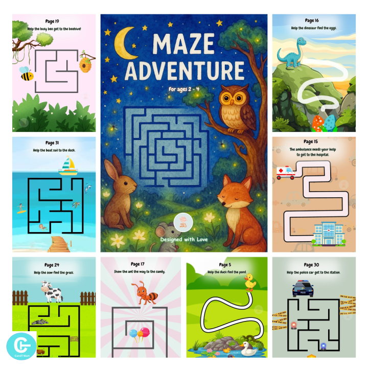 Maze Adventure Book for Kids Educational activities for pre school ...