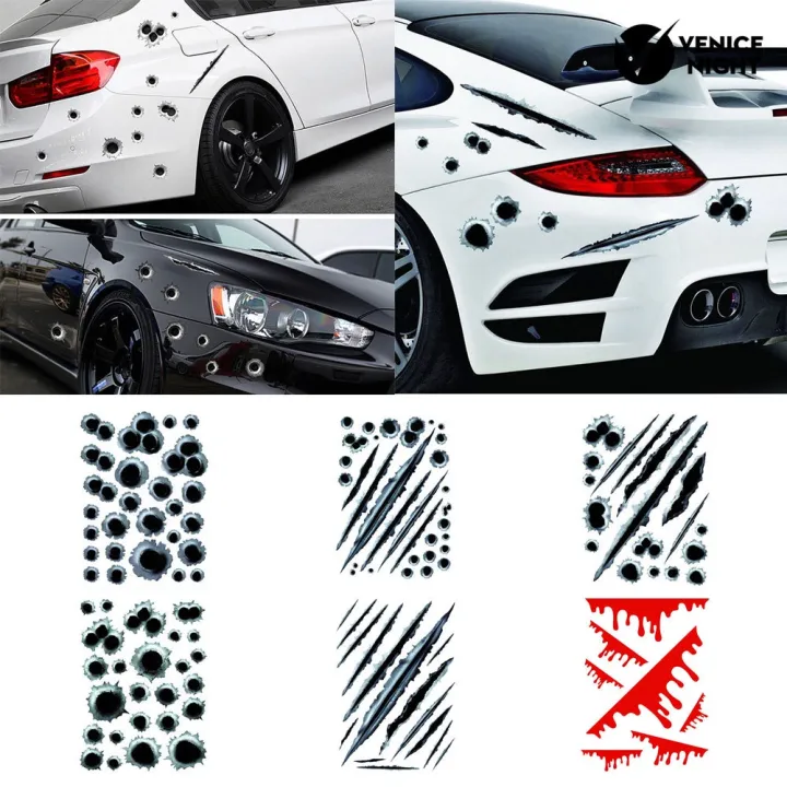 COD Bullet Hole Print Car Styling Sticker Body Window Reflective ...