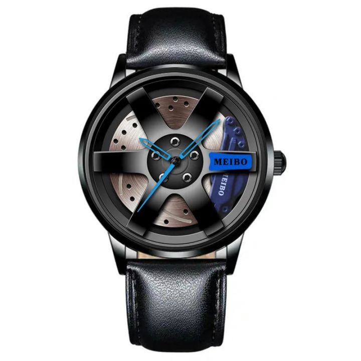 【The road to happiness Store 】Mens Car Wheel Watches Luxury Stainless ...