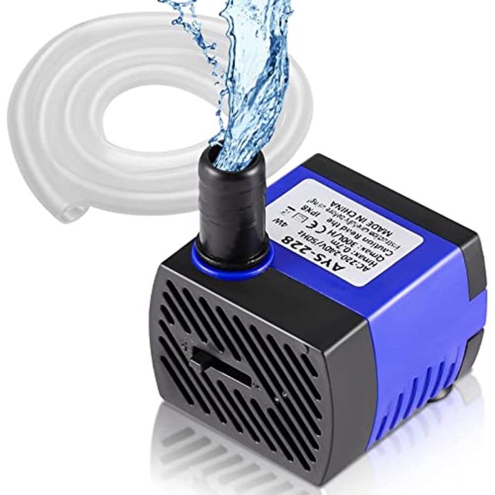Mini Submersible Pump 4W 300L/h with 2 Nozzles for Aquarium Aquarium ...
