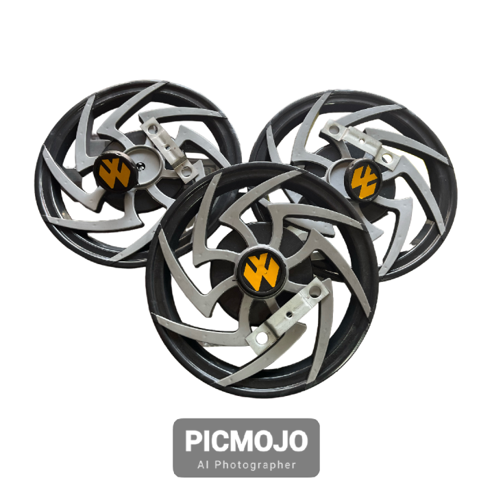 3PCS Three Wheel Plastic Rim Cup With Braket TVS Bajaj Alloy Wheel ...