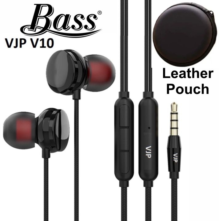 VJP V10 Stylish Music Earphones 10D Stereo Heavy Bass Hands Free Wired ...