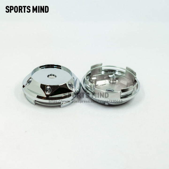 4 X 68mm For 45mm Aluminium Car Logo Emblem Wheel Tire Rims Center Hub ...