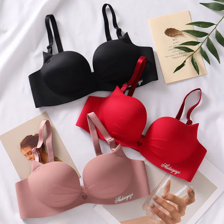 Women's No Leak Bras Wireless Seamless Cat Underwear Push Up Comfort ...