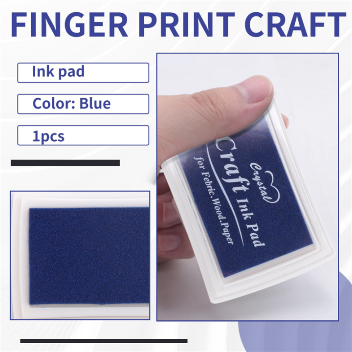 Blue Ink Pad Inkpad Rubber Stamp Finger Print Craft Non-Toxic | Daraz.lk