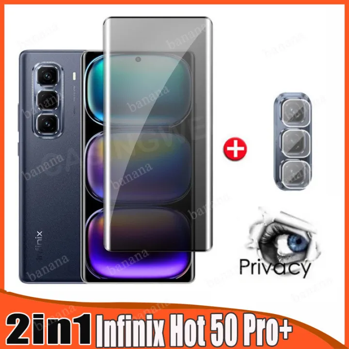 2 in 1 Spyproof Screen Protector For Infinix Hot 50 Pro+ 50Pro+ 50Pro ...