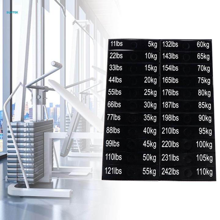 1 Sheet Weight Sticker Labels Weight Stack Labels 5 kg to 110 kg Power ...