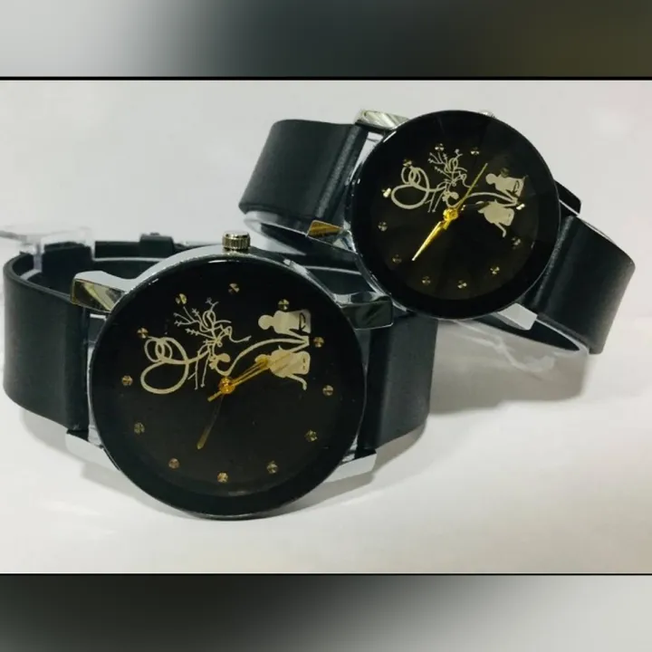 King Queen Luxury Look Rubber Strap Couple Watch | Daraz.lk