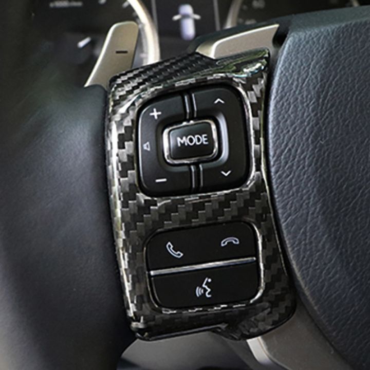 Hard Caon Fiber Stickers Trim Steering Wheel Button Frame Cover for ...