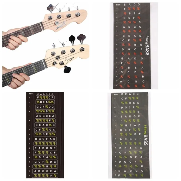 Chords Learning Portable Guitar Fretboard Note Sticker Tone Learning ...