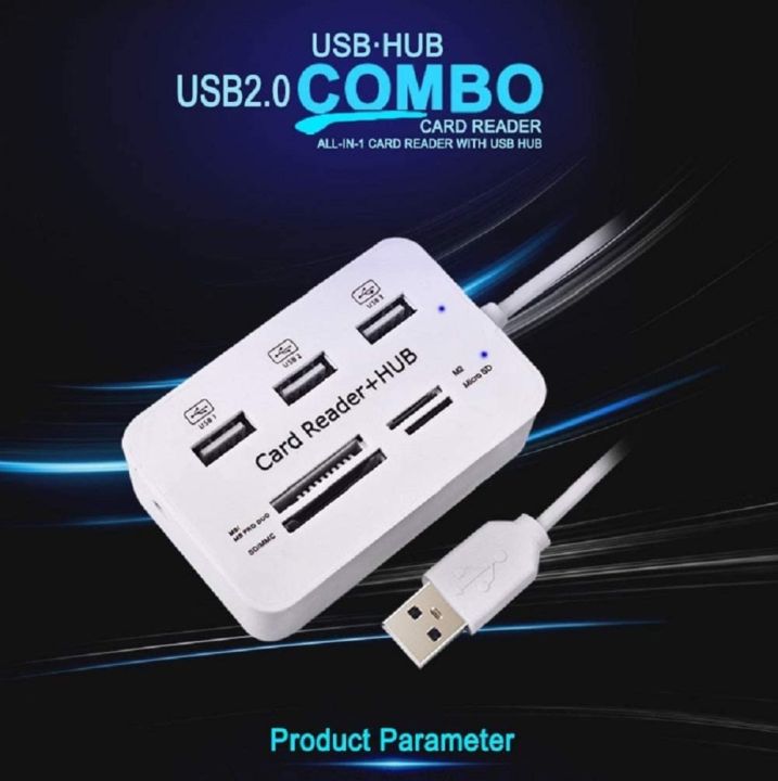 USB 2.0 Hub 3 Port + 4 Slot Card Reader | Daraz.lk