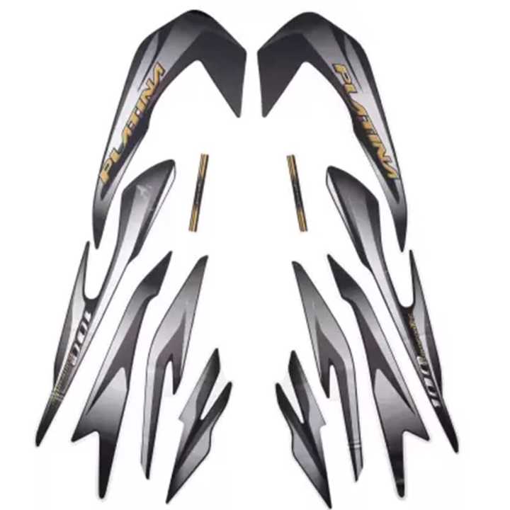 Bajaj Platina Stickers 100es Confotec Black Bike Full Sticker KIt ...
