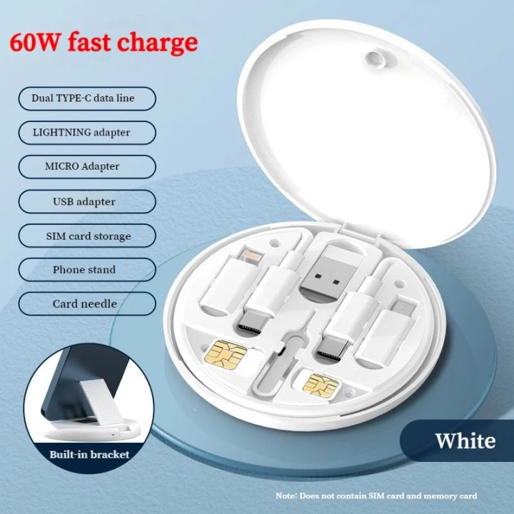 Mini Data Cable Set Storage Box 60w Quick Charge Multi Function Data ...