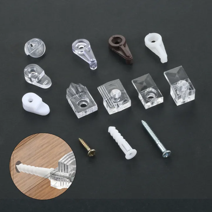 20pcs Plastic Glas Retainer Transparant/wit Spiegel Kast Fix Clips ...
