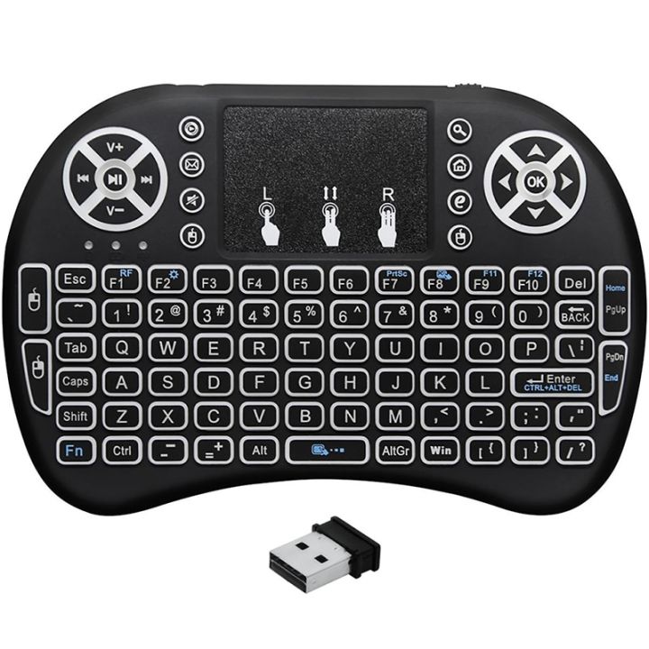 Backlit 2.4G Wireless Mini Handheld Remote Keyboard Air Mouse with ...