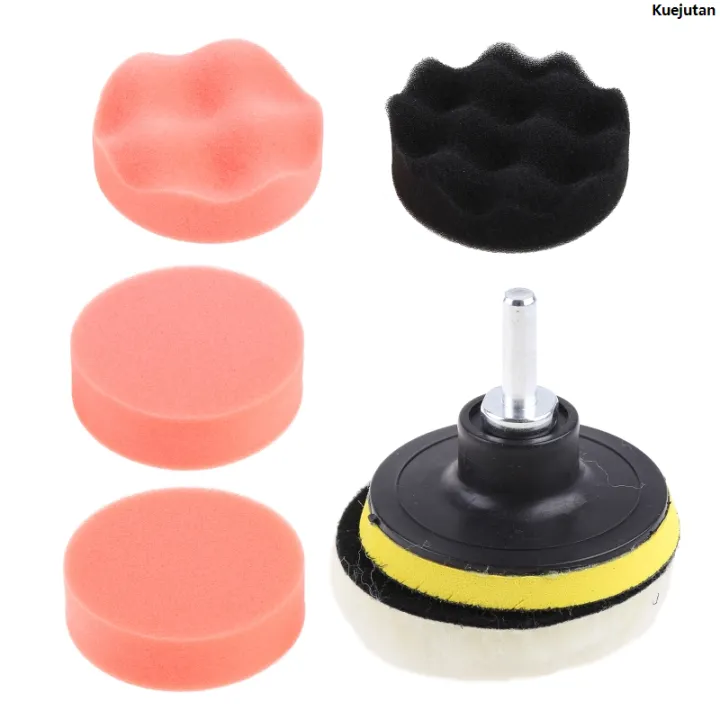 Kuejutan2025 Car Drill Polishing Pad + Drill Adapter Waxing Buffing Pad ...