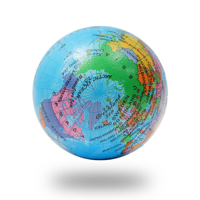 65mm World Map Ball Adult Relieve Stress Ball Kids Educational Toy Soft ...