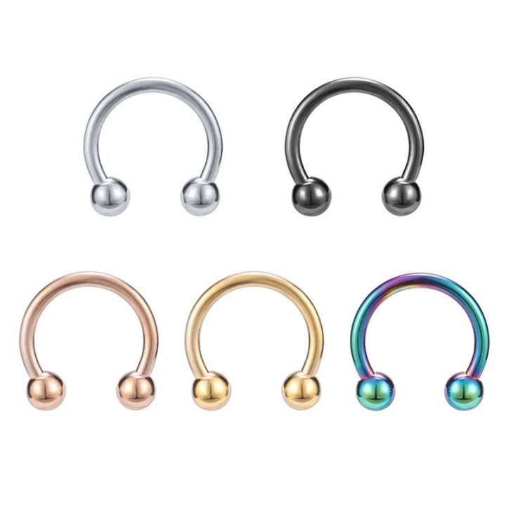 Double Head Bolt Piercing Nose Rings Hoops Cartilage Hoop Earring ...