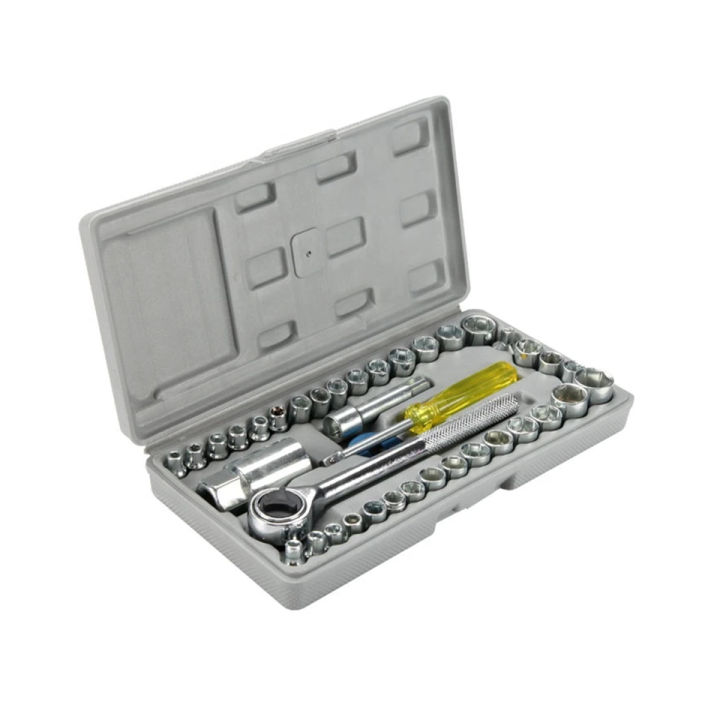 40 PCS Sleeve Combination Socket Wrench Set 1/4 3/8 Box Spanner Motorcycle Vehicle Repair Kit ...