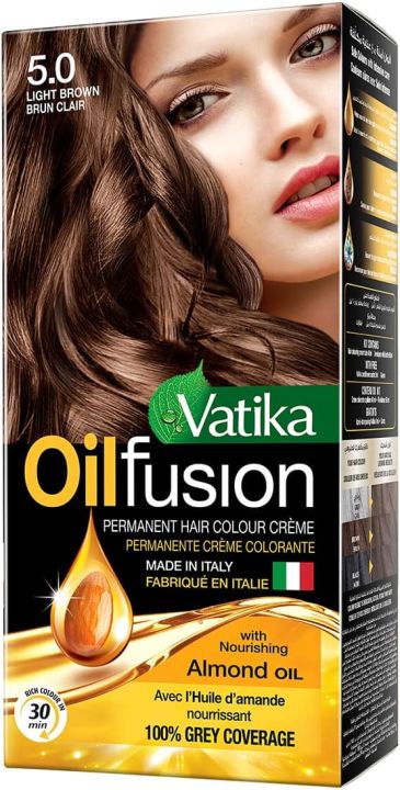VATIKA Naturals Colouring Kit With Almond Oil For Grey Hair - Light ...