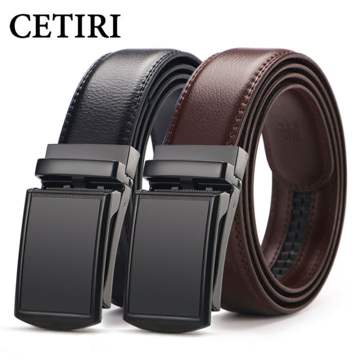 CETIRI men's ratchet click belt genuine leather dress belt for men ...