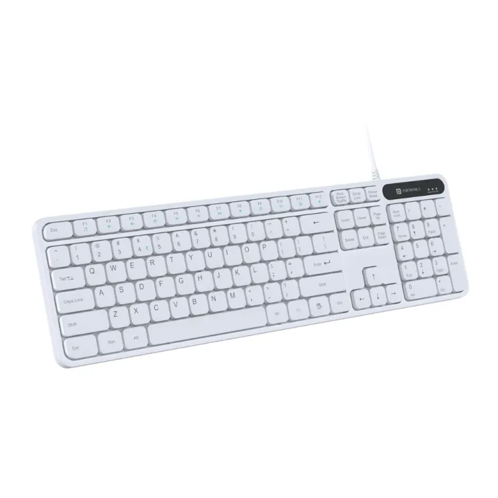 INDENA KC-01-E WHITE WIRED MULTIMEDIA SILENT SMOOTH OFFICE KEYBOARD ...