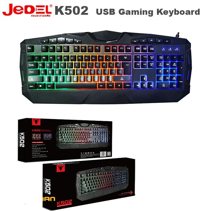 Jedel K502 Multimedia Gaming USB Keyboard, Color Backlit | Daraz.lk